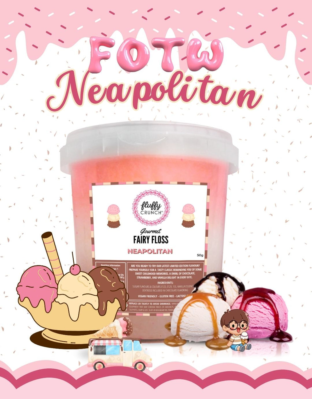 Fluffy Crunch. Australia's Most Awarded Fairy Floss.